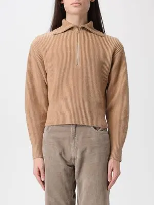Max Mara Knit Sweater With Quarter Zip - Brown