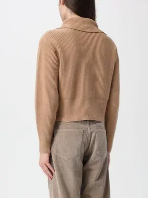 Max Mara Quarter Zip Ribbed Knit Sweater