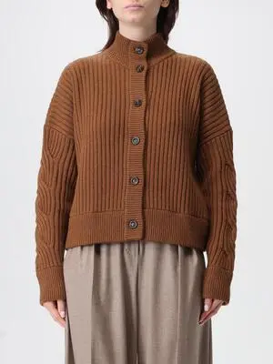 Max Mara Ribbed Knit Button-up Cardigan - Brown
