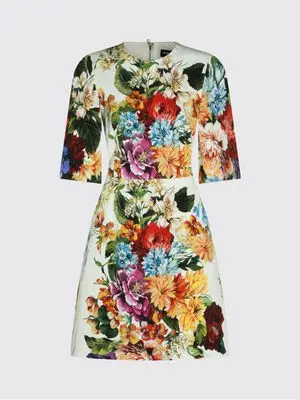 Dolce & Gabbana Floral Print Cotton Sheath Mini Dress