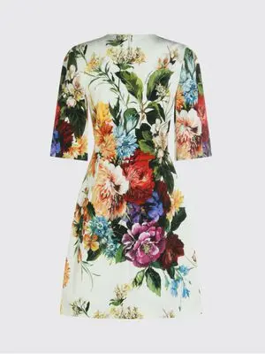 Dolce & Gabbana Floral Print Cotton Sheath Mini Dress