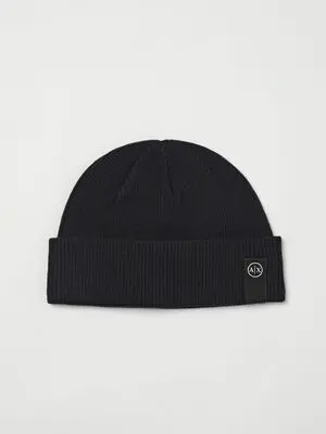 Armani Exchange Ribbed Beanie - Navy