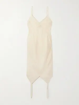 BETTTER Cami Appliquéd Satin-twill Midi Dress - Neutrals