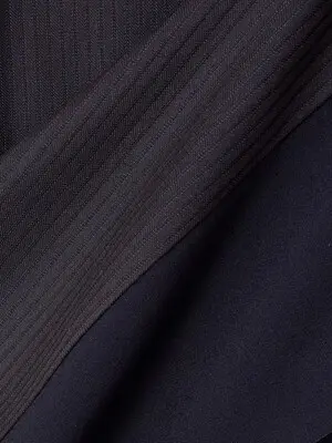 BETTTER Asymmetric Pleated Two-tone Wool-blend Pants