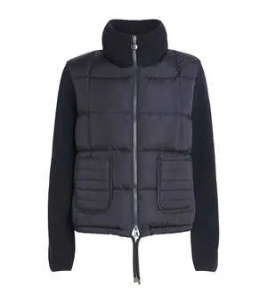 Moncler Down And Wool Panel Cardigan