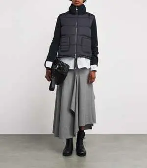 Moncler Down And Wool Panel Cardigan