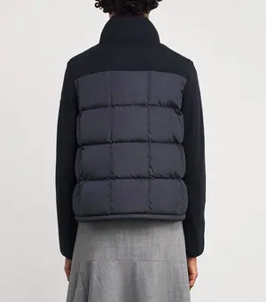Moncler Down And Wool Panel Cardigan