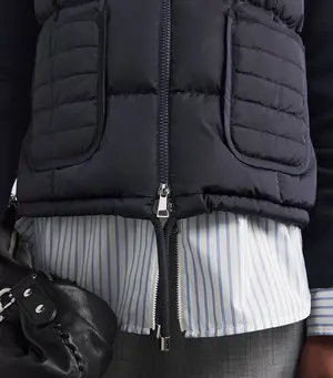Moncler Down And Wool Panel Cardigan