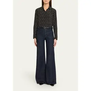 NILI LOTAN Spotted Silk Blouse
