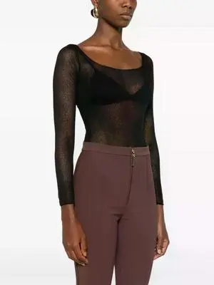 Elisabetta Franchi Long-sleeve Geometric Bodysuit