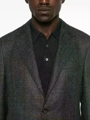 Canali Checked Wool Blazer - Grey