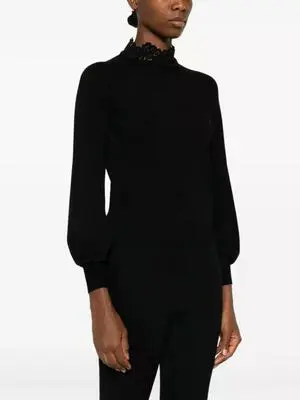 TWINSET Lace-insert High-neck Sweater