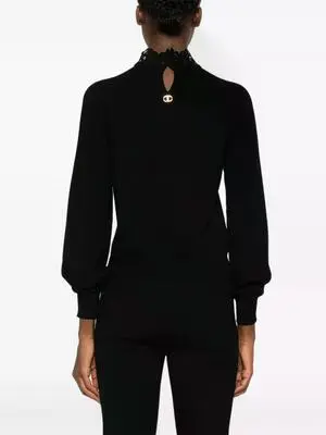 TWINSET Lace-insert High-neck Sweater