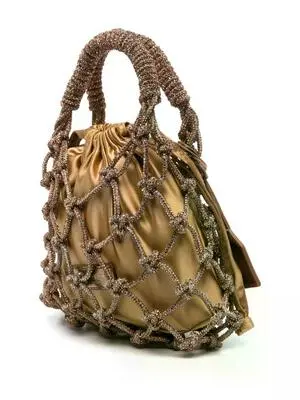 Kurt Geiger Crystal-embellished Macramé Tote