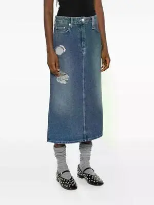 Simone Rocha Distressed-effect Midi Skirt