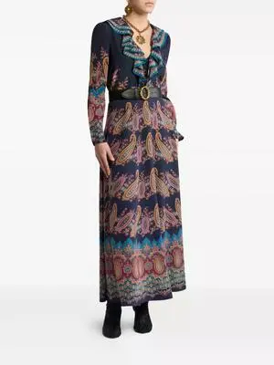 Etro Paisley-print Maxi Skirt - Blue