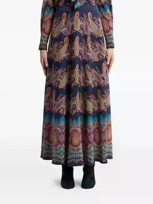 Etro Paisley-print Maxi Skirt - Blue