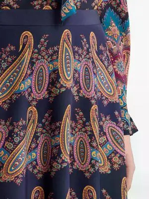 Etro Paisley-print Maxi Skirt - Blue