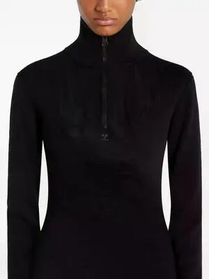 COURREGES Zip-closure Jersey Dress - Black