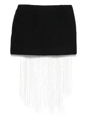 Patrizia Pepe Rhinestone-embellished Fringe Mini Skirt