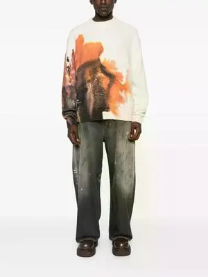 Y3 Graphic-print Crew-neck Sweater