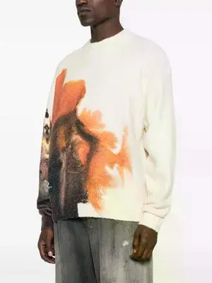 Y3 Graphic-print Crew-neck Sweater