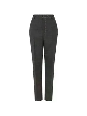 Moschino Contrast-stitch Wool Trousers - Grey