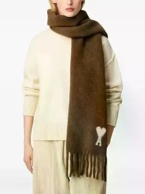 Ami Off De Coeur Scarf - Brown