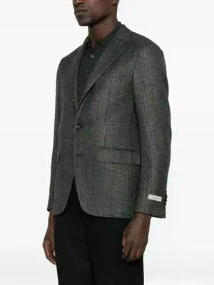 Canali Checked Wool Blazer - Grey
