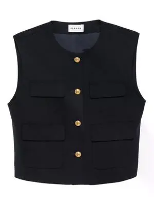 P.a.r.o.s.h Buttoned Waistcoat With Pockets - Blue