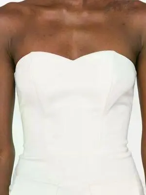 VESTIAIRE D'UN OISEAU LIBRE Flap-pocket Strapless Midi Dress - White