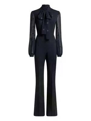 Etro Jacquard Bow Jumpsuit - Blue