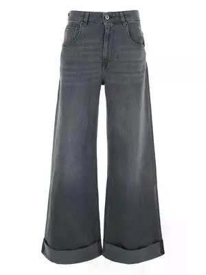 Ag Wide Leg Cuffed Jeans