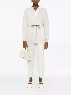 Peserico V-neck Cardigan With Tie Fastening