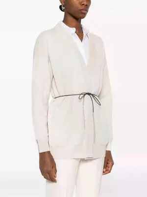 Peserico V-neck Cardigan With Tie Fastening