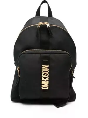 Moschino Logo-plaque Backpack - 00b - Nero