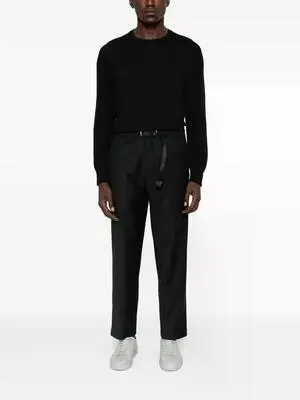 FILERIA Ribbed Crew-neck Sweater - Black