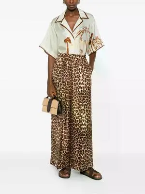 P.a.r.o.s.h Leopard-print Wide Leg Trousers