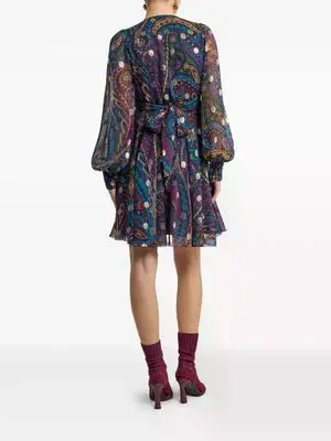 Etro Paisley-print V-neck Mini Day Dress
