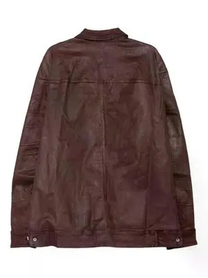 Rick Owens Waxed Effect Shirt Jacket - Red