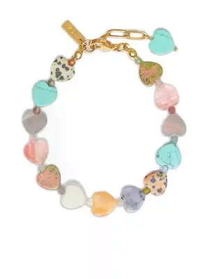 LABELLED JEWELLERY Heart-shape Gemstones Bracelet - Gold