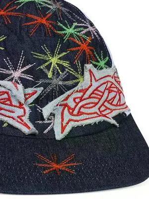 WHO DECIDES WAR BY EV BRAVADO Star-embroidered Trucker Cap