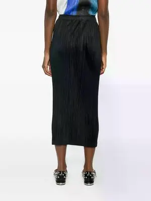 Issey Miyake Pleated Straight Skirt - Black