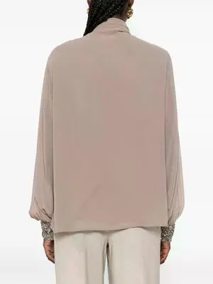 P.a.r.o.s.h Embellished-cuffs Bow-neck Blouse