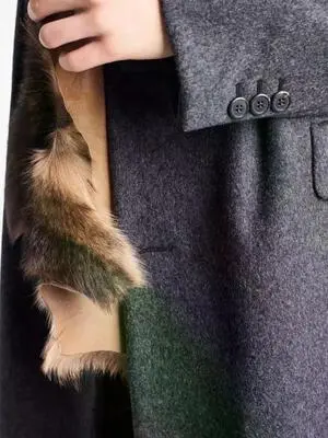 Prada Wool Coat With Sheepskin Collar