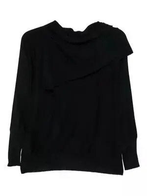 D.exterior Draped Cowl-neck Sweater