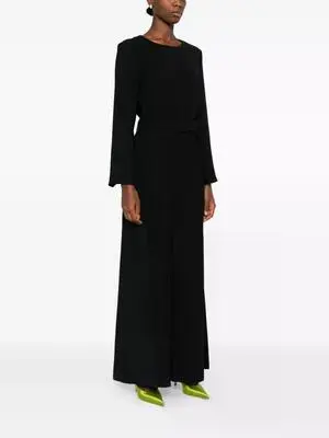 P.a.r.o.s.h Belted Wide-leg Jumpsuit - Black