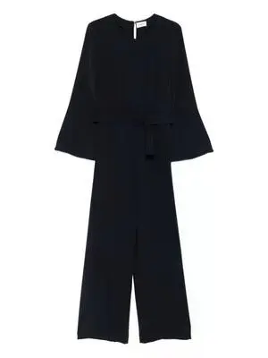 P.a.r.o.s.h Belted Bell-sleeve Jumpsuit - Blue