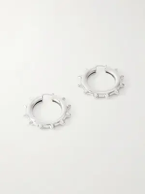 JIL SANDER Tone Hoop Earrings - Silver
