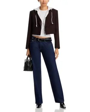 SIX FIFTY Drew Twofer Cropped Blazer - Chocolate